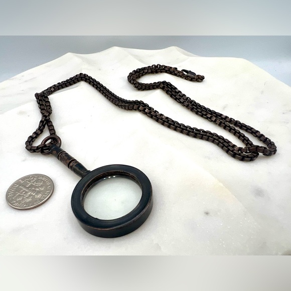 Roost | Jewelry | Antique Bronze Tone Working Magnifying Glass 3chain ...